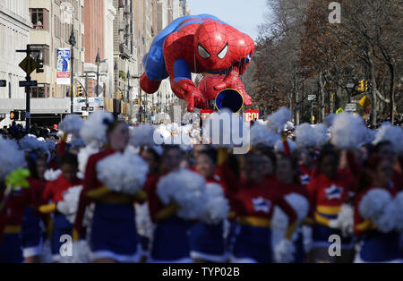 The Spider-Man balloon floats down the parade route at the Macy's 84th ...