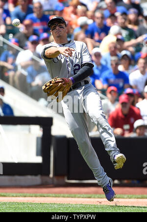 New York Mets pitcher Nolan McLean reacts after being doused by ...