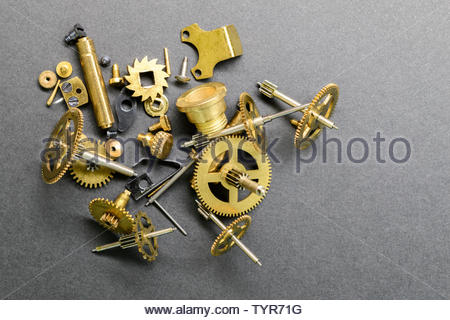Cogs The Internal Mechanism of a Clock Stock Photo - Alamy