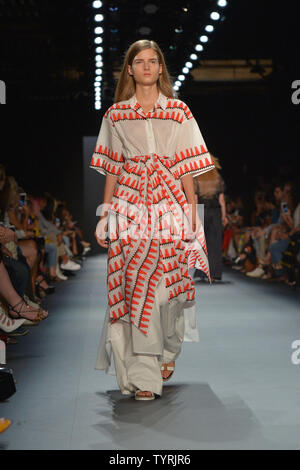 A model walks the runway during the Tome show at Mercedes-Benz Fashion ...