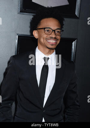Dwan Hill arrives at the 60th annual Grammy Awards at Madison Square ...