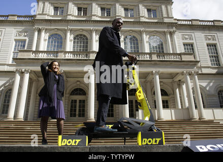 The new Bolt Mobility personal electric scooter is displayed outside of ...