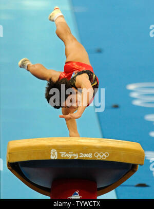North Korea's gymnast Hong Un Jong poses with her gold medal during the ...