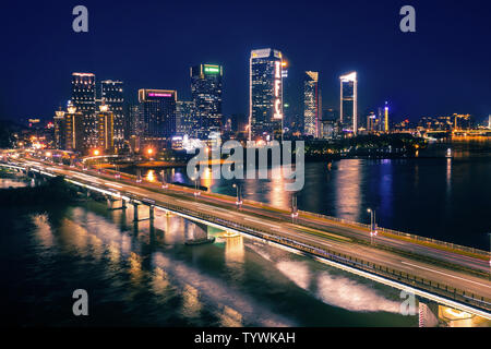 Night view of Jiangbin in Fuzhou Stock Photo - Alamy