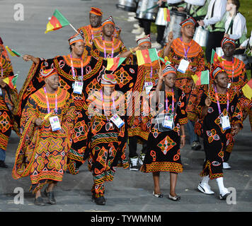 The Cameroon Olympic team during the opening ceremony of the Tokyo 2020 ...