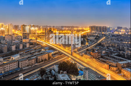 Night View of CBD City, Zhengdong New District, Zhengzhou City Stock ...