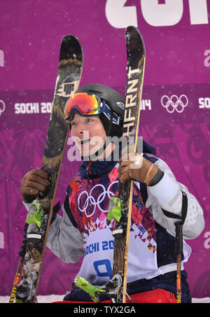 United States' David Wise reacts during the men's halfpipe finals at ...