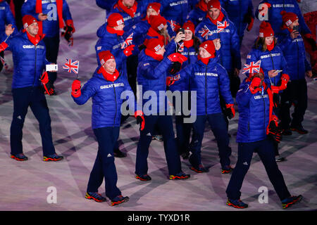 Athletes from Britain walk during the Olympic opening ceremony at the ...