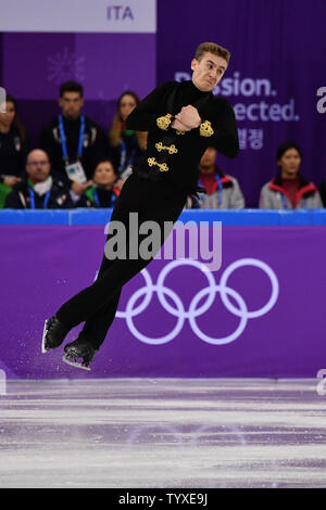 Matteo Rizzo, of Italy, competes during the men's short program figure ...