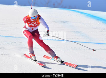 Switzerland's Michelle Gisin competes during the first run of an alpine ...