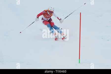 Switzerland's Michelle Gisin competes during the first run of an alpine ...