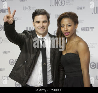 Alexandre Despatie and Jennifer Abel 2012 JUNO Awards arrival at ...