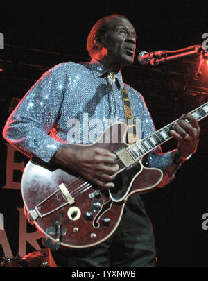 Chuck Berry performs in concert during the 1970's Credit: Jeffrey Mayer ...