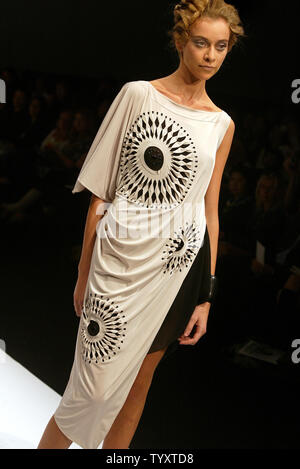 A model wears a creation by South Korean designer Sylvia Oh during a ...