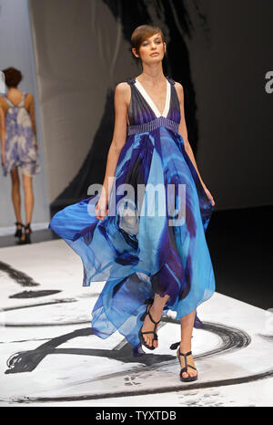 A model wears a creation by South Korean designer Sylvia Oh during a ...