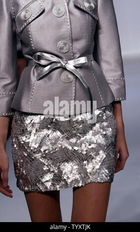 A model wears a creation for the Andrew GN fashion collection during ...