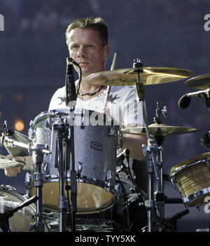 Drummer Larry Mullen Jr. of the band U2 performs at the Stade de France ...
