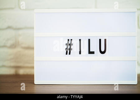 Led letter board with hashtag word on table Stock Photo - Alamy