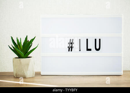 Led letter board with hashtag word on table Stock Photo - Alamy