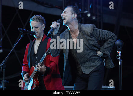 Martin Gore and David Gahan of Depeche Mode perform on stage at the 02 ...