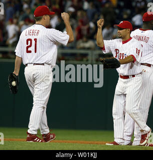 Philadelphia Phillies pitcher Jon Lieber starts the game between the ...