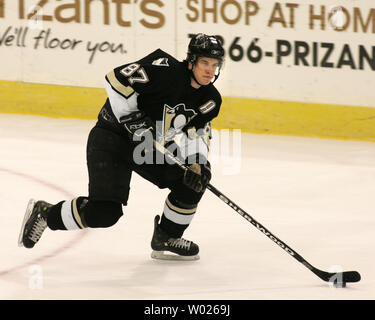 Pittsburgh Penguins' Sidney Crosby skates during an NHL hockey game ...
