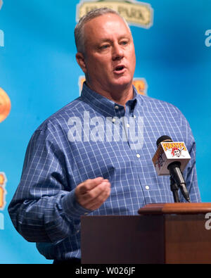 Pittsburgh Pirates general manager David Littlefield talks with ...