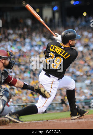 Pittsburgh Pirates' Francisco Cervelli (29) slides into to third with a ...
