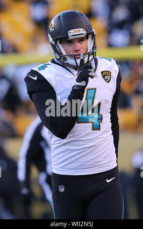 Jacksonville Jaguars kicker Josh Lambo (4) warms up before an NFL ...