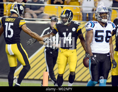 Carolina Panthers linebacker Jermaine Carter walks on the field during ...