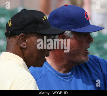 Chicago Cubs new manager Lou Piniella poses for photos in front of the ...
