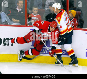 The Carolina Hurricanes' Rod Brind'Amour (17) battles the Ottawa ...