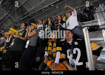 The Green Bay Packers fan celebrate during the Green Bay Packers v the ...