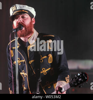 Chad Petree of the band Shiny Toy Guns performs in concert at the House ...