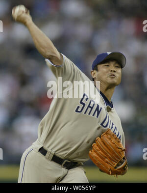 Seattle Mariners relief pitcher Diego Castillo (63) reacts to a double ...