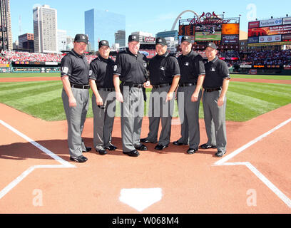 Major League umpires (L to R) Bill Welke, Chris Guccione, Chuck ...