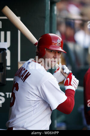 St. Louis Cardinals Chris Duncan celebrates his two-run homerun in the ...