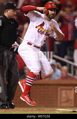 St. Louis Cardinals' Xavier Scruggs watches his two-run home run during ...