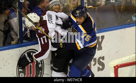 St. Louis Blues' Ryan Reeves (75) and Vancouver Canucks' Tom Sestito ...