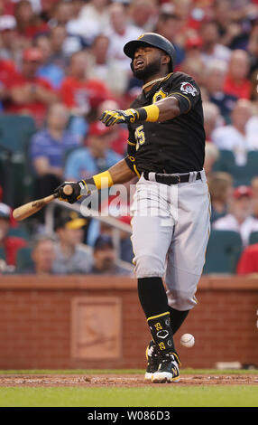 Pittsburgh Pirates' Gregory Polanco fouls a ball off during the team's ...