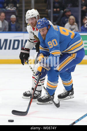 St. Louis Blues' Ryan O'Reilly looks to pass during the second period ...
