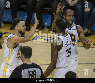 Houston Rockets' Kevin Durant (7) celebrates after making a game ...