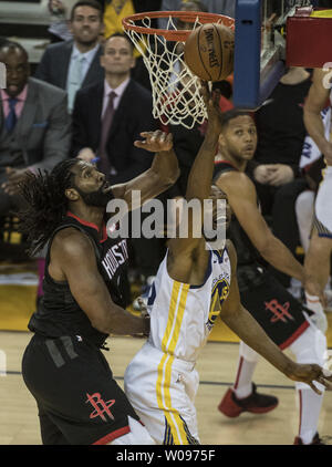 Houston Rockets forward Kevin Durant warms up before an NBA basketball ...