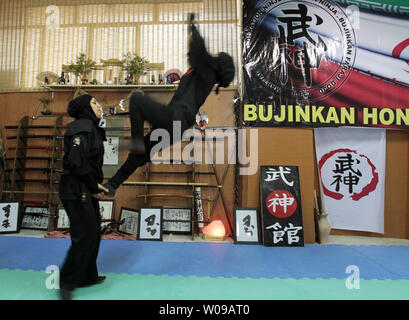 Women practice Ninjutsu at their gym in Karaj, 45 km (28 miles ...