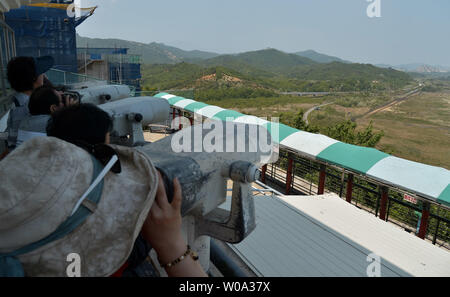 Goseong Unification Observatory binoculars in South Korea Stock Photo ...