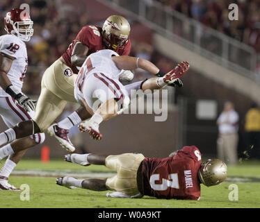 Florida State quarterback EJ Manuel is interviewed during the Seminoles ...