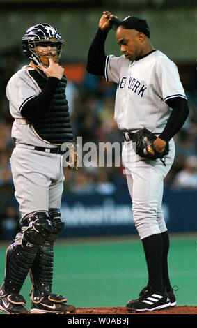 New York Yankees John Flaherty watches his 13th inning game-winning RBI ...