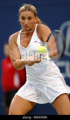 Jelena Jankovic of Serbia hits a return shot to Daria Gavrilova of ...