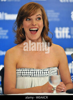 "Milla Jovovich attends the press conference of ""The Stone"" during ...