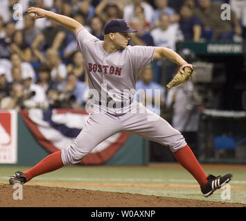 Boston Red Sox pitcher Justin Slaten poses during photo day at the team ...